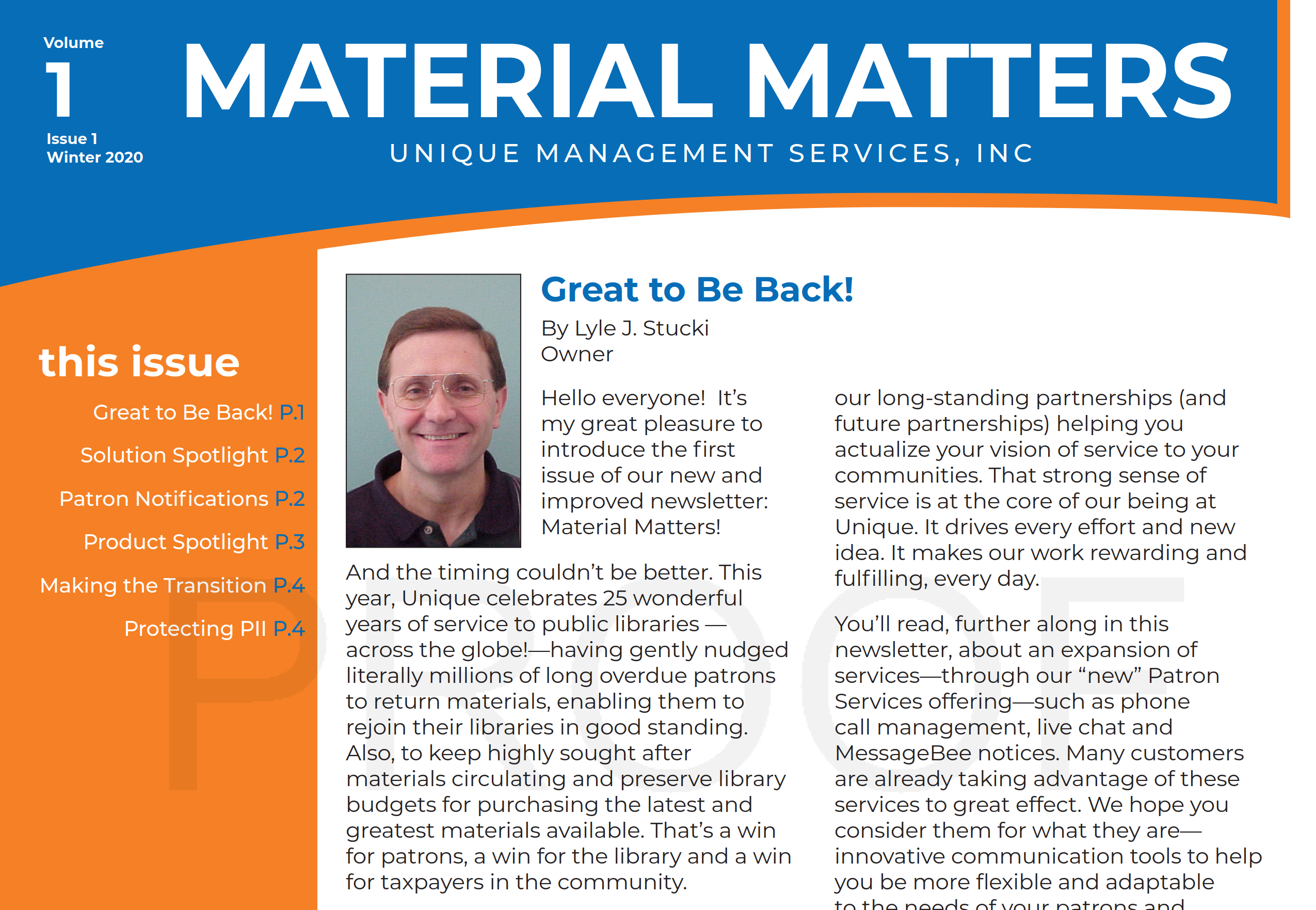 Material Matters: Great To Be Back! - Unique Library